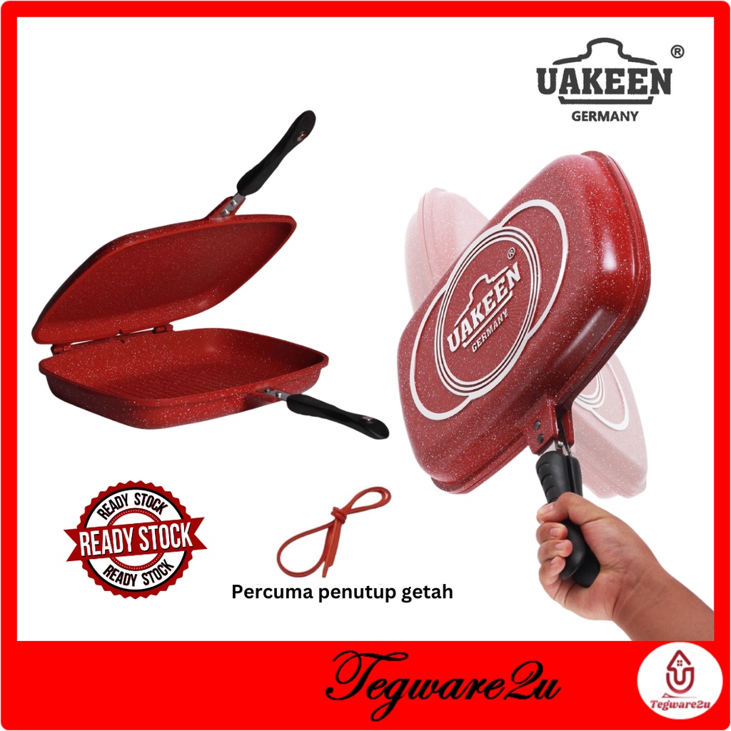 Uakeen Original 32&36CM Kuali Pemanggang Dua Sisi Tidak Melekat Non ...
