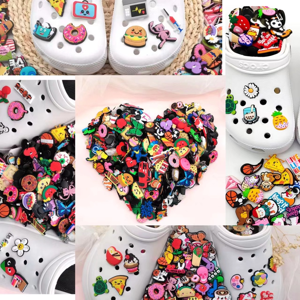 Random 100 pieces wholesale jibbitz crocs charms accessories cartoon ...