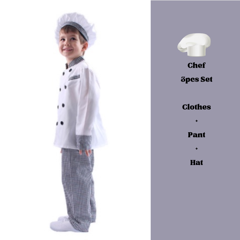 💥Malaysia Ready Stock💥Kids Chef Jackets Kitchen Roleplay Uniform Cook ...