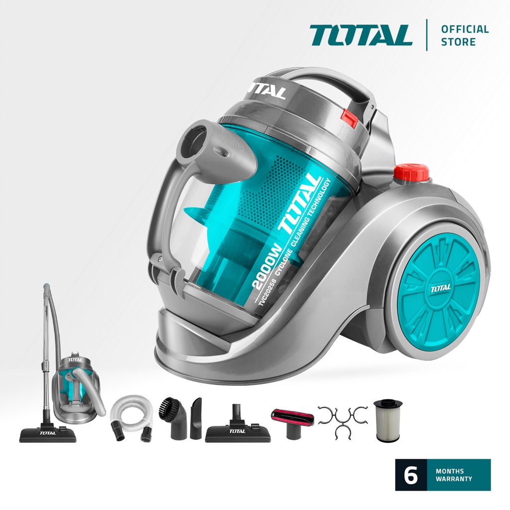 TOTAL Vacuum Cleaner (2.5L, 2000W), w/ HEPA filter & Multi Cyclone ...