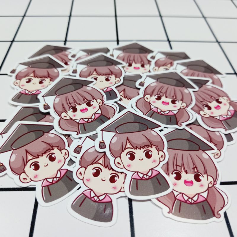 (1set)Cute Chibi Graduation Sticker/Planner Sticker/Journaling Sticker ...