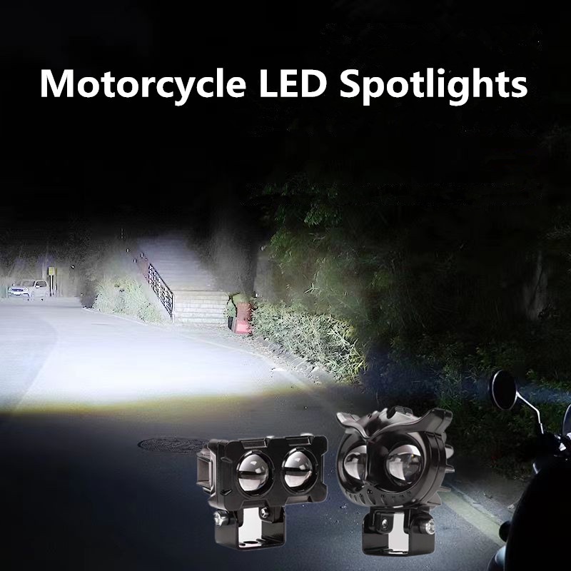 Motorcycle LED Driving Lights 45W 6500K Low/High Waterproof Double ...
