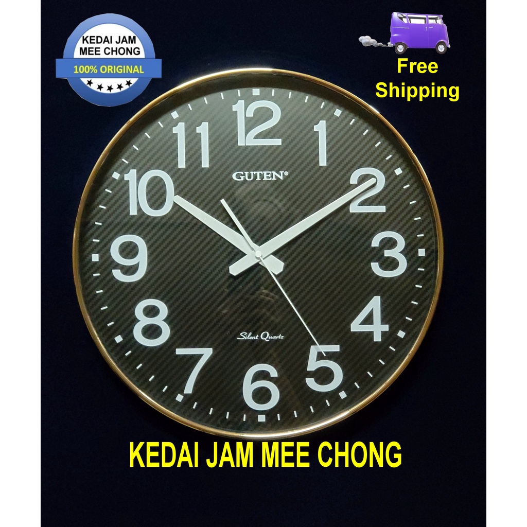 [Clock] 100% ORIGINAL Guten Wall Clock W031-2 Rose Gold Case,Number Dial | Shopee Malaysia