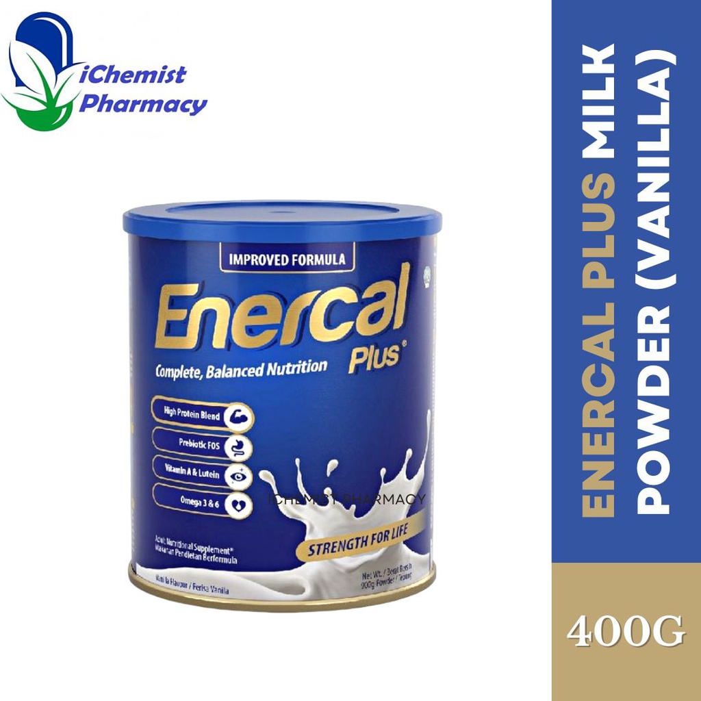 Wyeth Nutrition ENERCAL PLUS Vanilla Flavour Powder 400g EXP 26/08/2025 ...