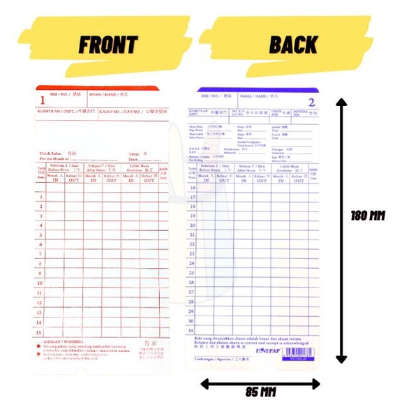 Punch Card 100 Pcs Electronic Time Recorder Machine Attendance Employee ...
