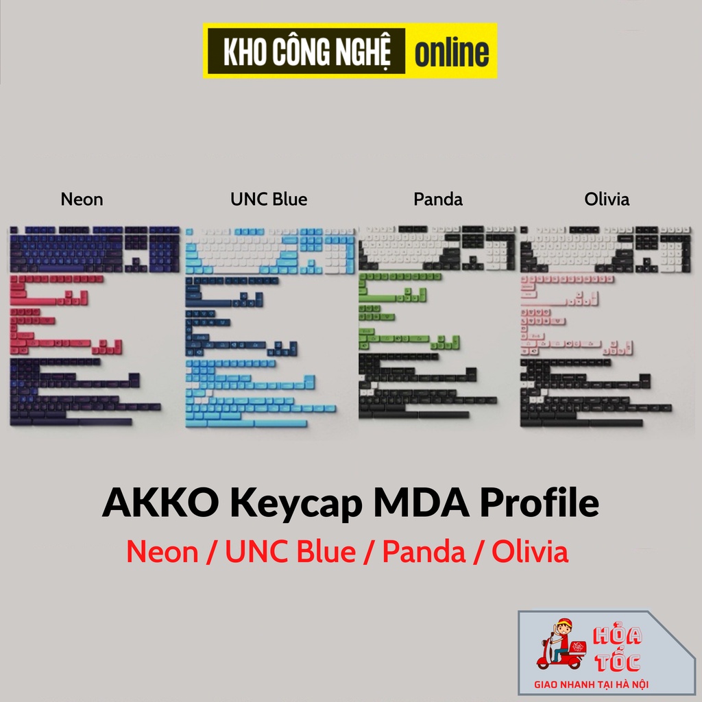 Akko Keycap set MDA Profile Panda / Neon / Olivia / UNC Blue (PBT ...