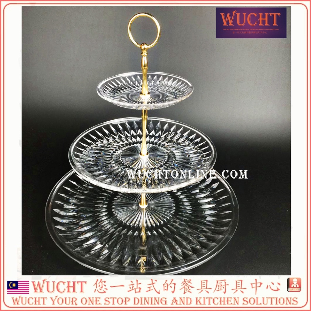 【WUCHT】25 30cm Acrylic 3 tier Cake Display Tiered Serving Stand Cupcake ...