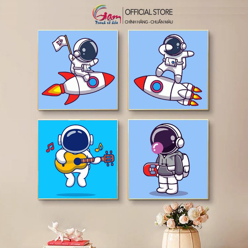 Coloring by numbers astronaut, simple and easy to color GAM mini size ...