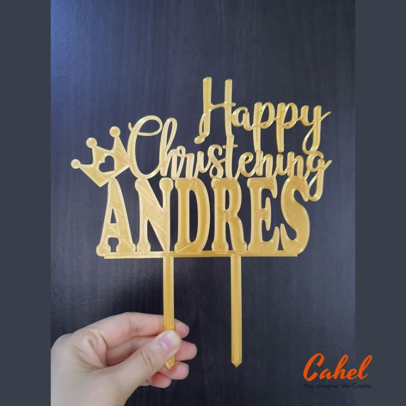 Christening Baptism Dedication Cake Topper Personalized Customized Cake ...