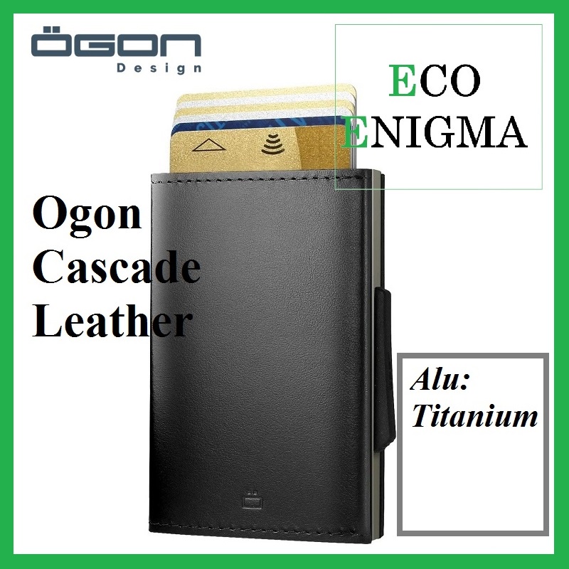 Cascade Slim Wallet Ogon Designs (Titanium Black) aluminium leather ...
