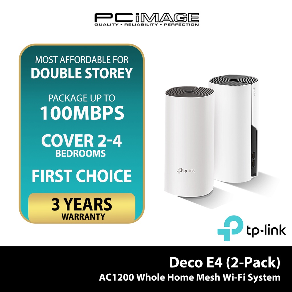 Tp-Link Deco E4 (2-Pack & 3-Pack) - AC1200 Whole Home Mesh Wi-Fi System ...