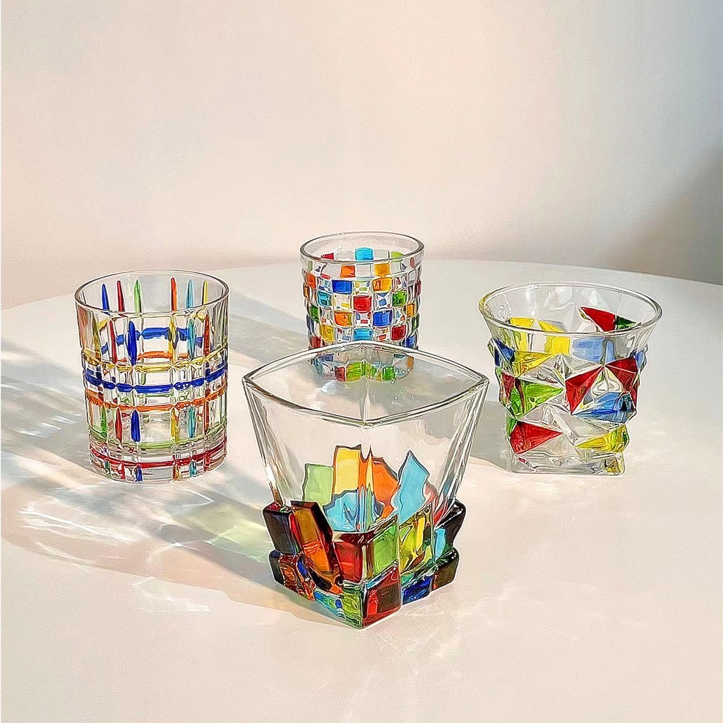 Refraction Rainbow Gloss Painted Water Cup Hand-Painted Design Feel ...