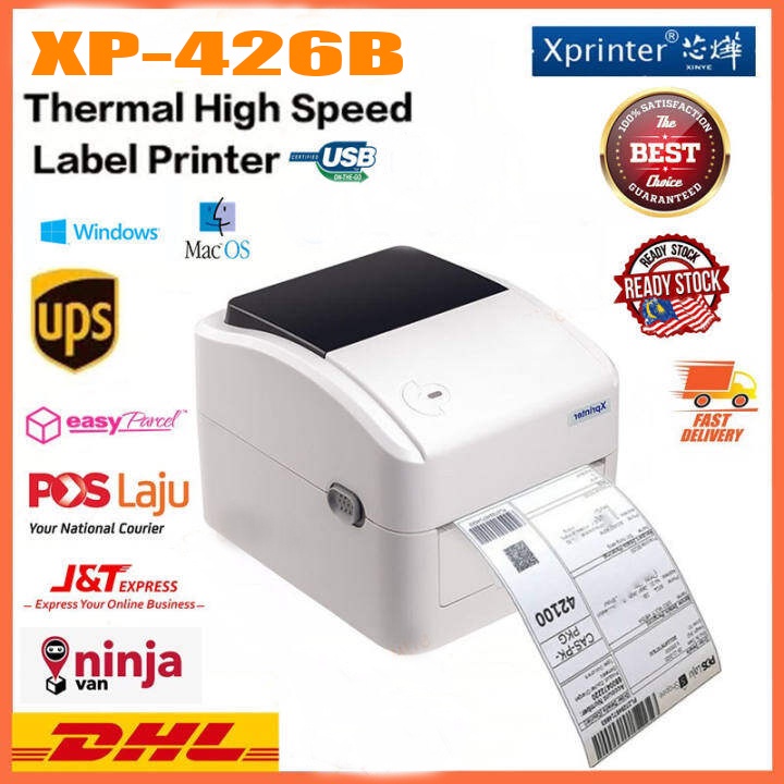 Xprinter XP-426B USB Barcode Shipping Label Printer Thermal Sticker ...