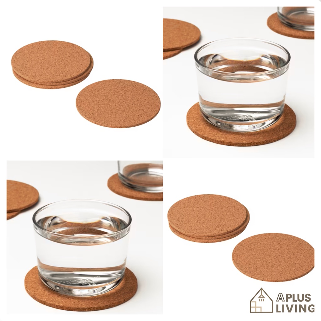 2 Pcs Coaster Cork Gelas Cup Cover 9cm Ready Stock Coaster Ikea Alas ...