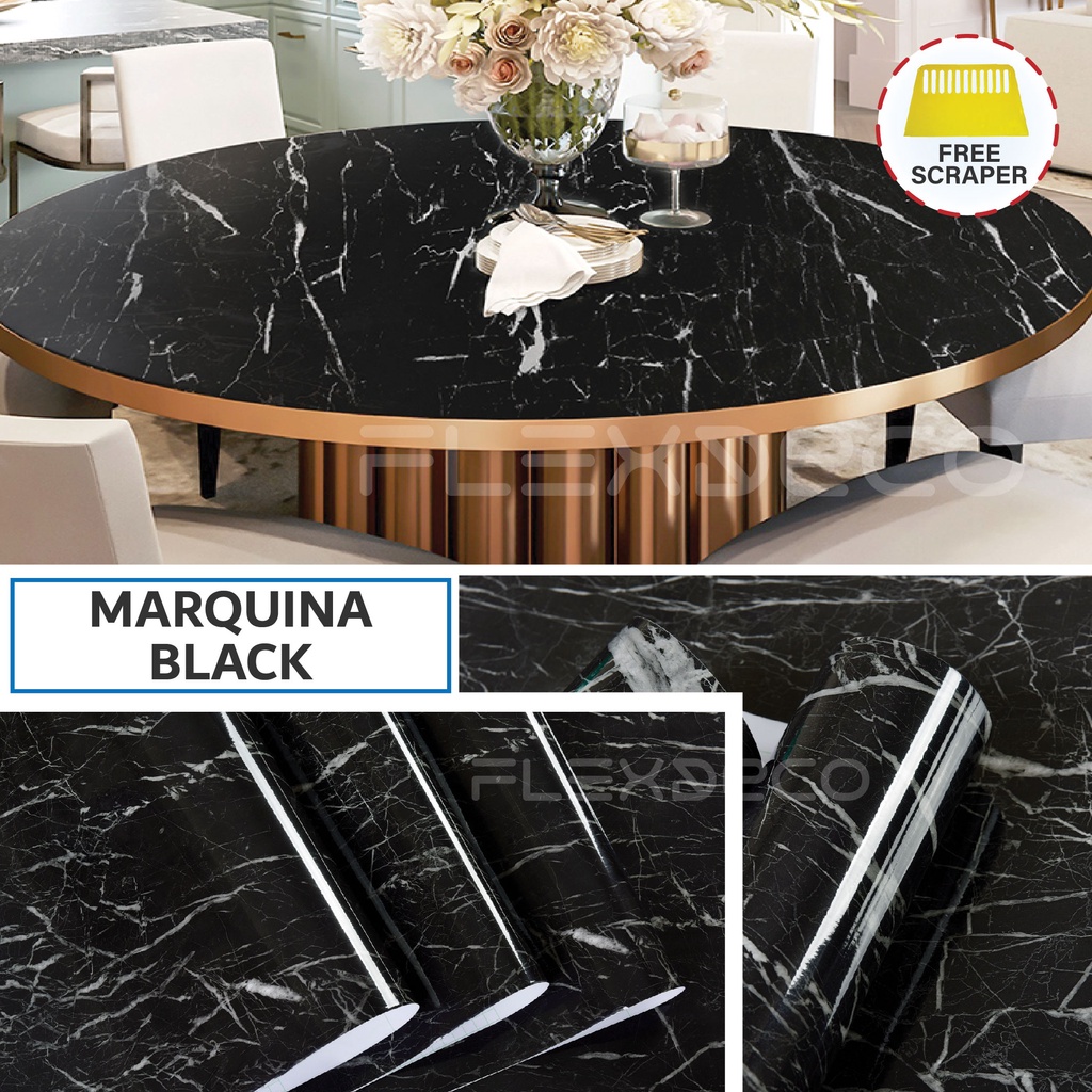 Waterproof Wallpaper Meja Makan Kertas Dinding Self Adhesive Marble ...