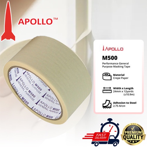 APOLLO M500 MULTI PURPOSE MASKING TAPE [18mm/24mm/36mm/48mm × 12 yards ...