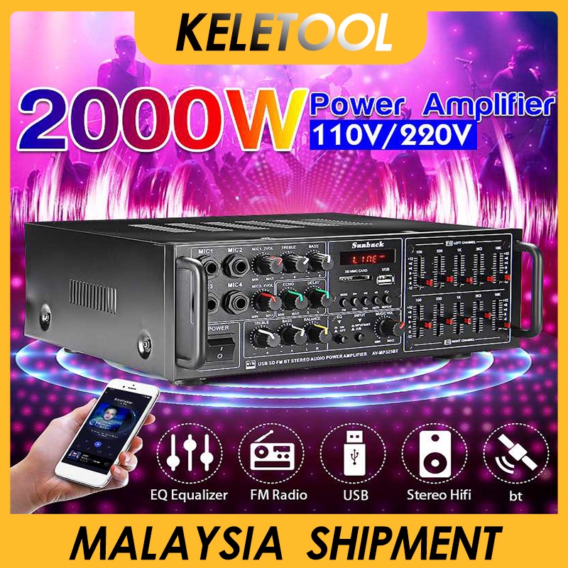 Channel power amplifier audio home car Bluetooth wireless power ...