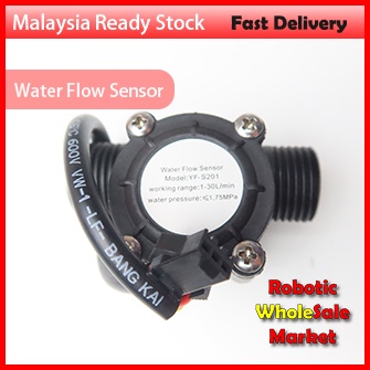 YF-S201 Water Flow Sensor Detector Meter Fluid Hall Effect Flowmeter ...