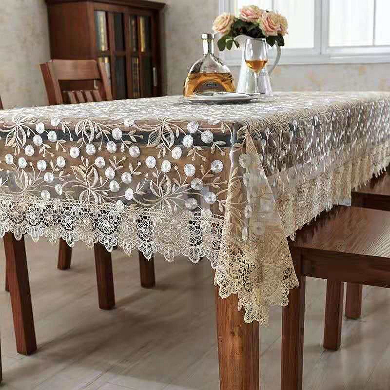 Lace Tablecloth Rectangular White Rectangle Overlay Tea Tablecloth Lace ...