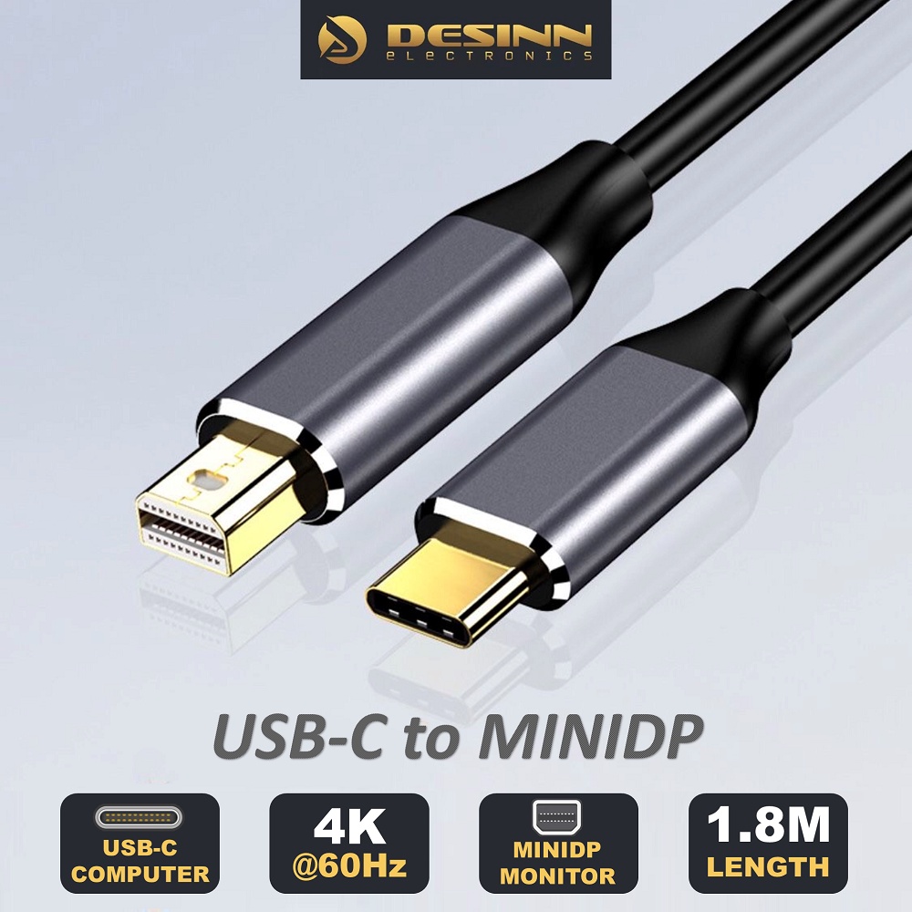 USB-C to Mini DisplayPort 4K@60Hz 1.8M type c to minidp Thunderbolt 3 ...