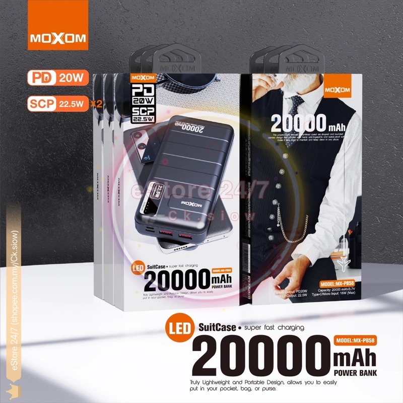 Moxom MX PB57 PB58 PD 20W 18W 10000mAh 20000mAh SCP 22.5W Super Fast ...