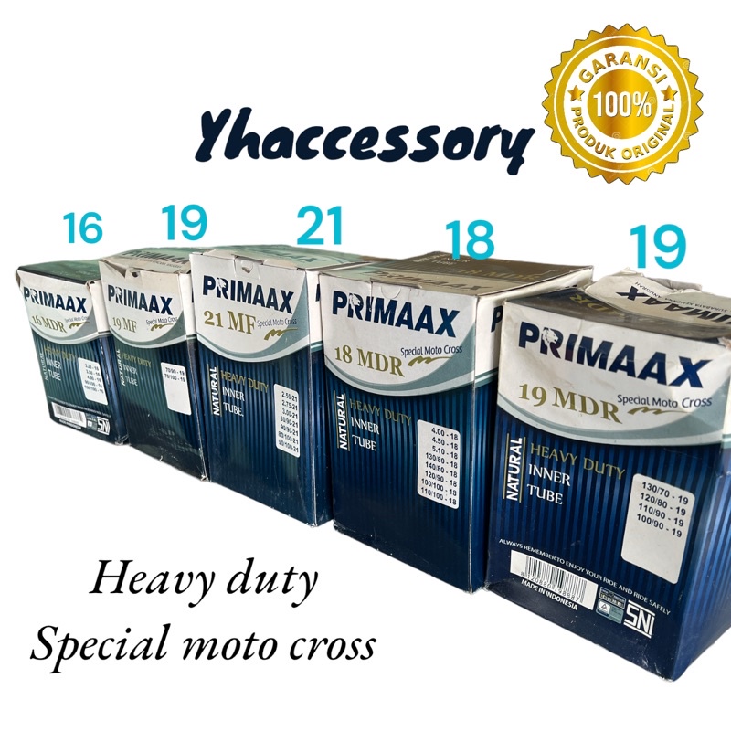TIUB PRIMAAX HEAVY DUTY TUBE 70/100-19, 110/90-19, 90/100-16, 100/100 ...