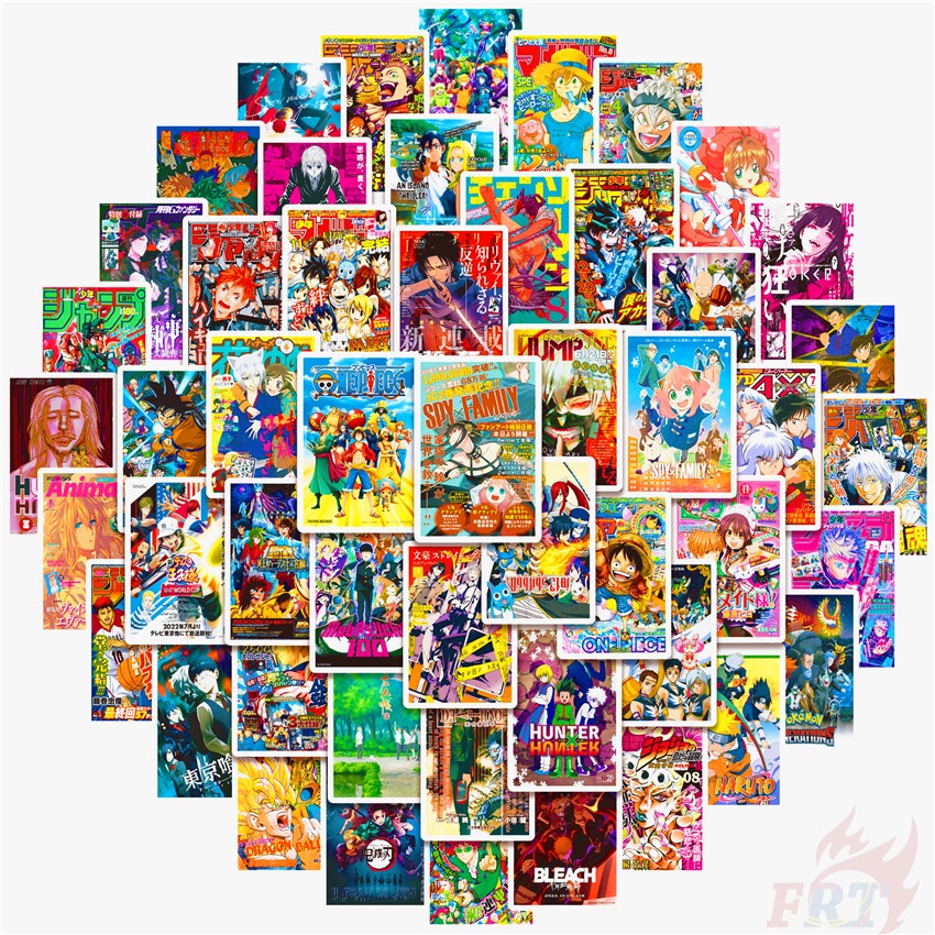 50Pcs/Set Comics Magazine Series 06 Shōnen Manga Mini Postcard Stickers ...