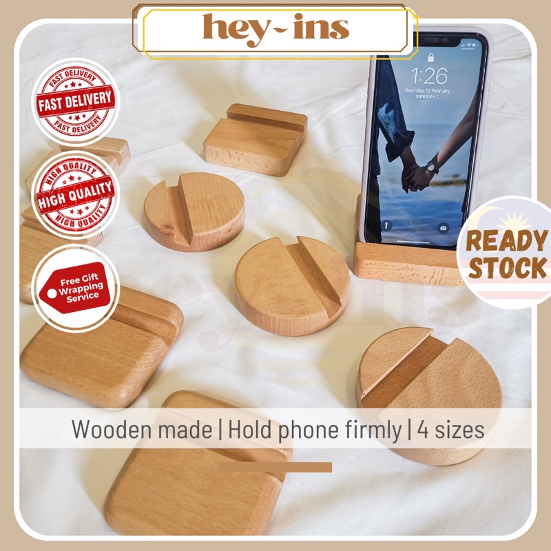 🔥READY STOCK🔥 Muji Style Wooden Phone Stand Wood Holder Phone Stand ...