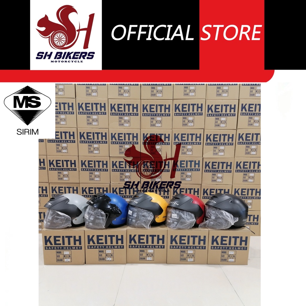 KEITH KH CRUISER Helmet With Tinted Visor (Helmet,Topi Keledar Steng/Separuh menpunyai SIRIM ...