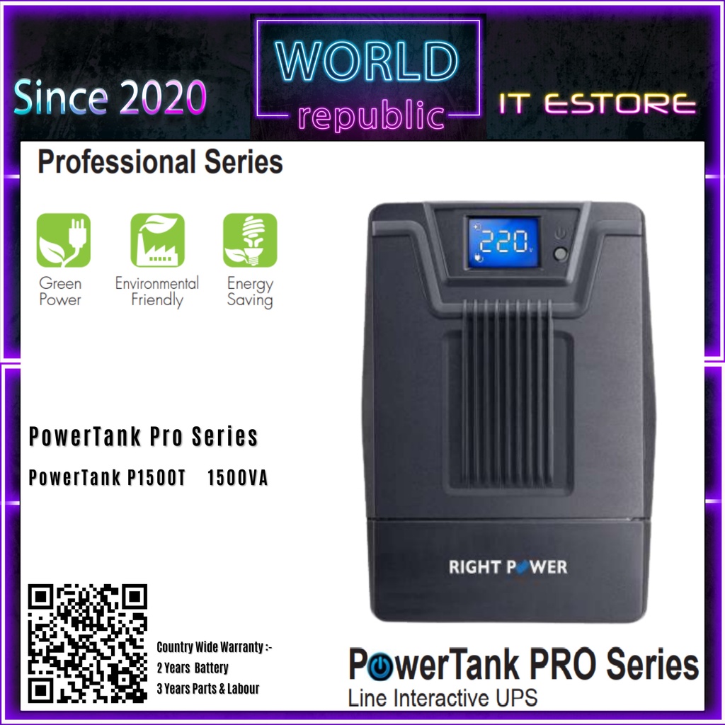 Right Power - PowerTank PRO P1500T - 1500Va - UPS & Stabilizers - 4 x ...