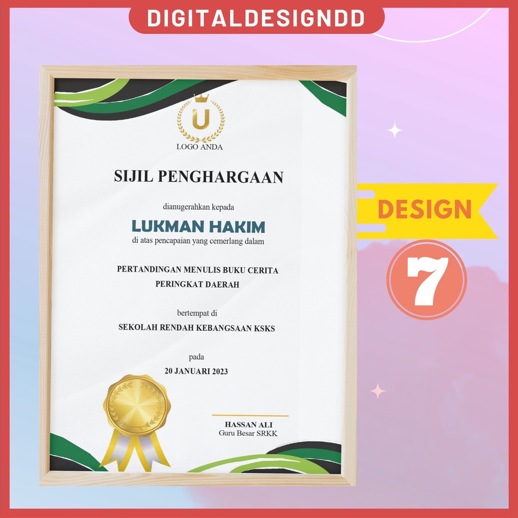 Sijil digital 48 template digital certificate pelbagai pilihan edit ...