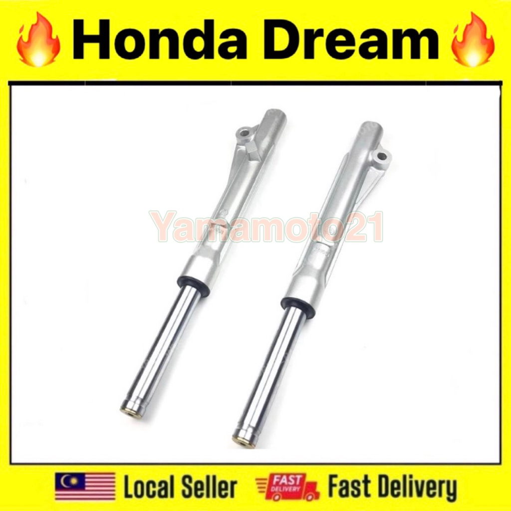 HONDA EX5 DREAM FRONT FORK ASSY FORK DEPAN SET KIRI KANAN LEFT RIGHT SET SEPASANG COMPLETE SET ...