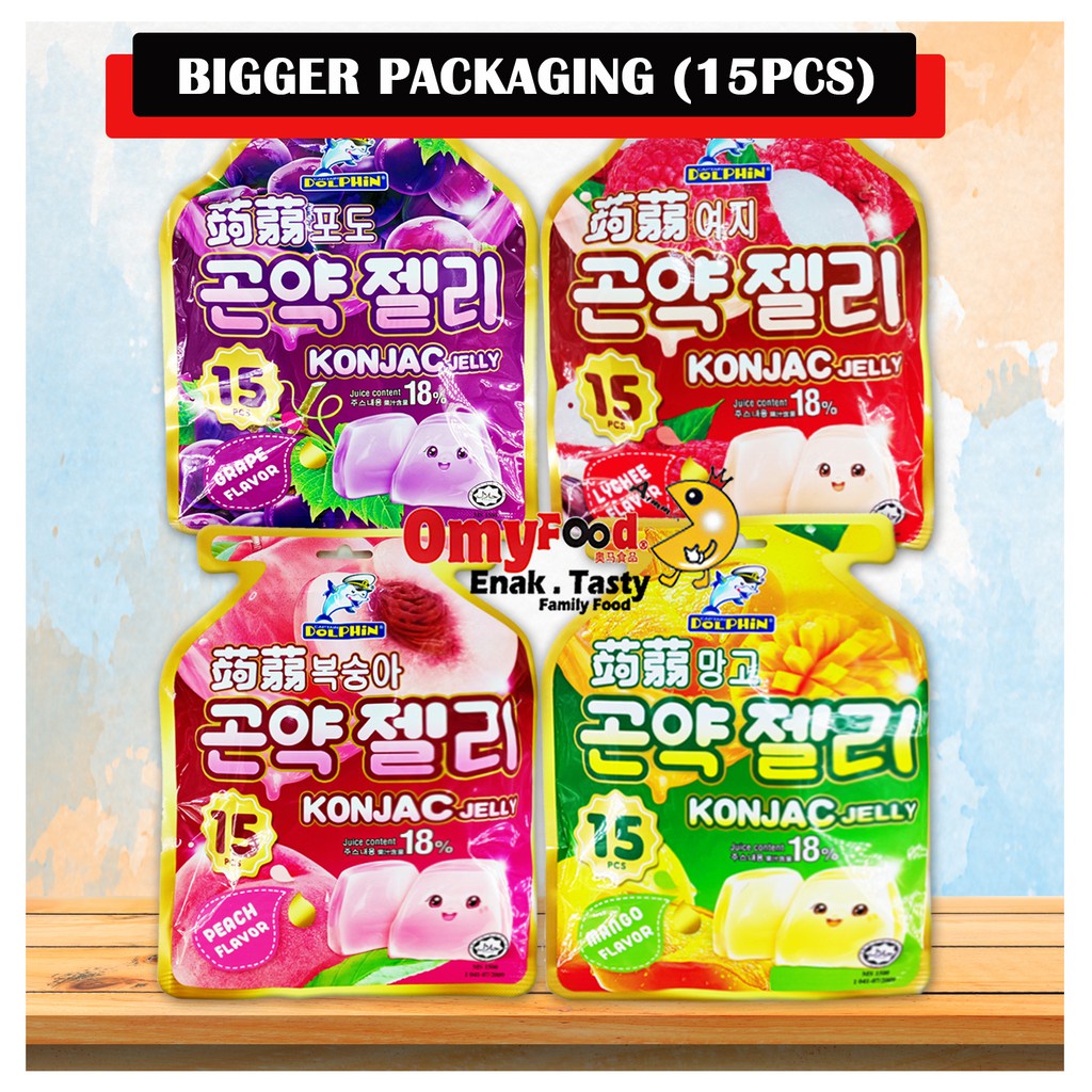 20g x 15pcs Natalife Captain Dolphin Konjac Yogurt Jelly Drink 蒟蒻 [Grape / Mango / Peach ...