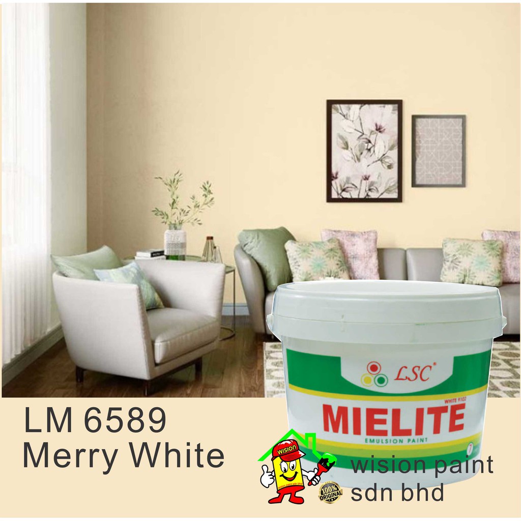 LM6589 MERRY WHITE 💥 ( 7L ) 💥 LSC Mielite Emulsion paint Interior / cat ...