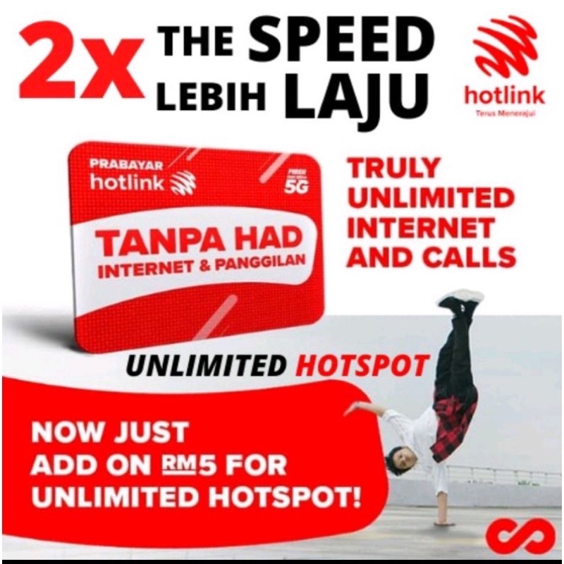 Hotlink SIM Card Prepaid Unlimited Internet 3Mbps & 6Mbps & 18Mbps New ...
