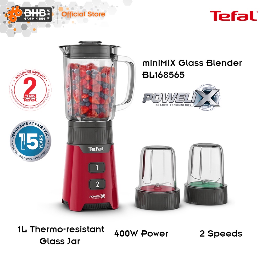 Tefal BL168565 Tefal Minimix Glass Blender with Grinder + Chopper ...