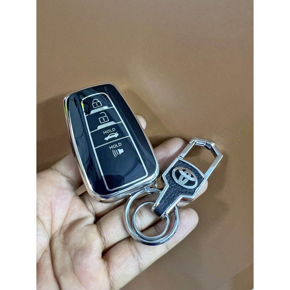 Stainless steel-plated TPU key case for Toyota Camry, Corolla Cross ...