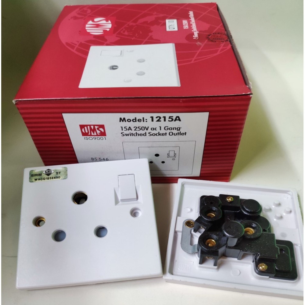 (1pc) UMS 1215A / 1Gang 15A Switched Socket Outlet / Air Cond 15A ...