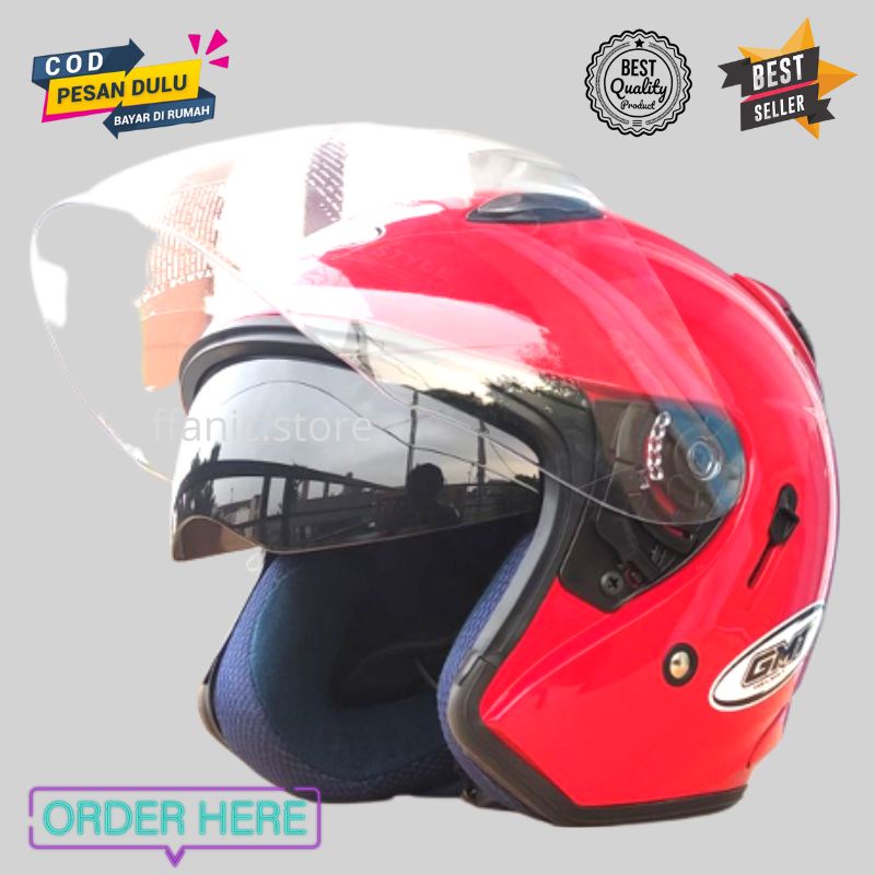 Original SNI CENTRO GMT DOUBLE VISOR HALFFACE ADULT MOTORCYCLE HELMET ...