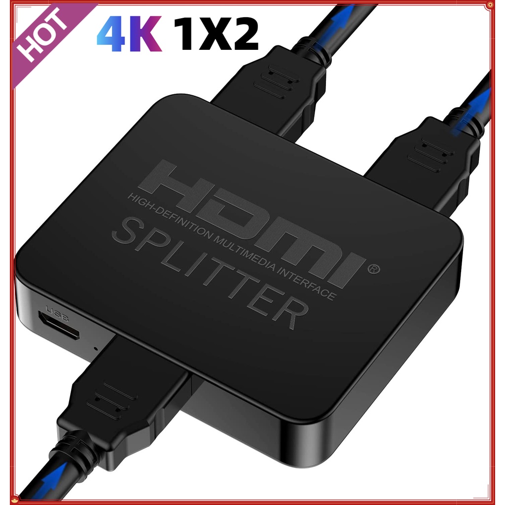 1x2 HDMI Splitter 4K Full HD 1080p Video Switcher 1X2 Split 1 in 2 Out ...