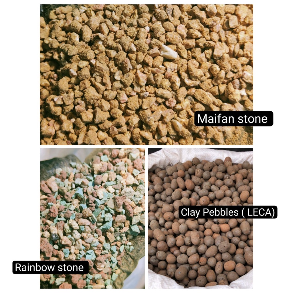 MOVEE - Maifan stone 麦饭石2-4mm Rainbow stone 彩虹石2-4mm Clay Pebbles (leca ...