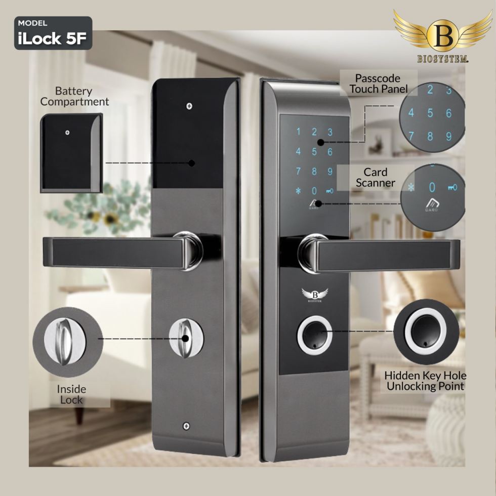 Biosystem iLock 5F Intelligent Digital Smart Door Lock Password / Card ...