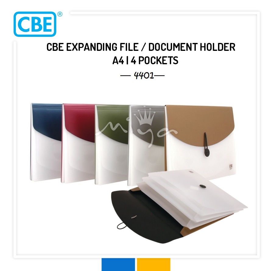 CBE EXPANDING FILE EXPANDABLE FILE DOCUMENT HOLDER - A4 - 4 POCKETS ...