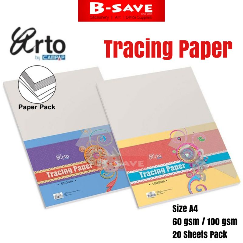 Campap Arto A4 Tracing Paper 60gsm / 100gsm 20 Sheets CR36368 / CR36372 ...