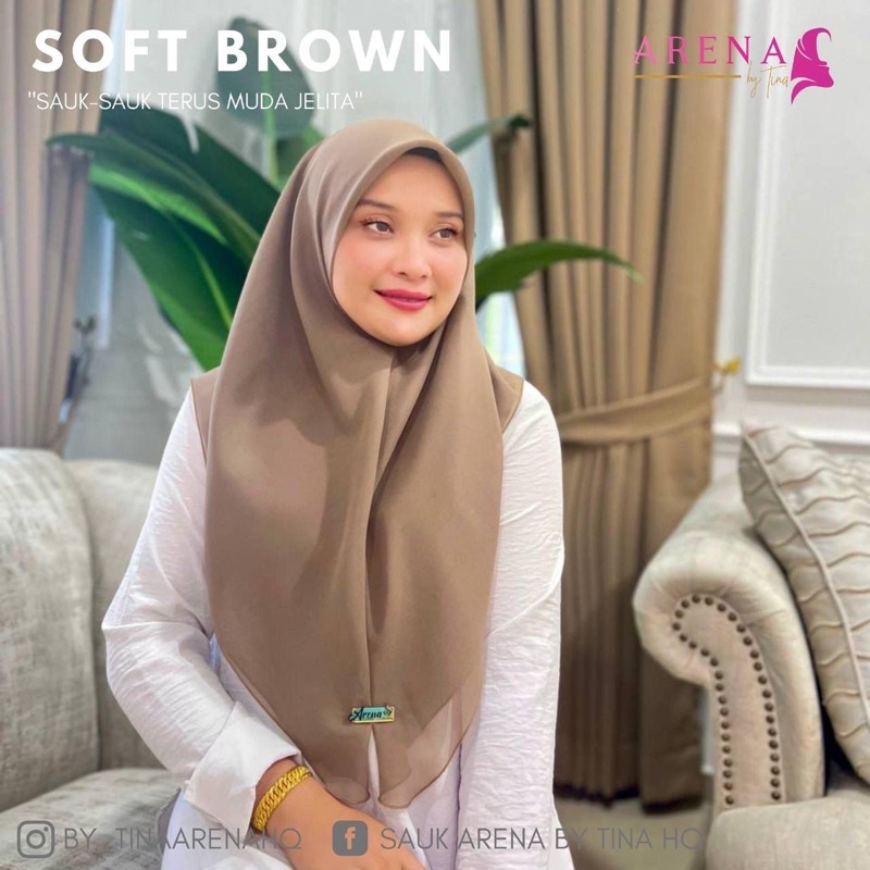 TUDUNG ARENA BY TINA SOFT BROWN M | Shopee Malaysia