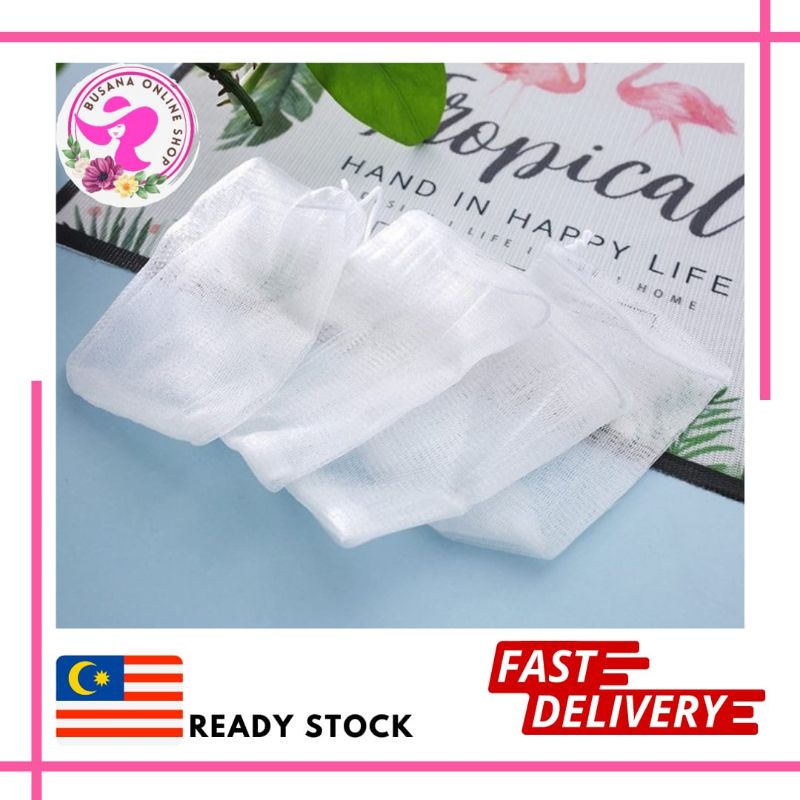 Double Foaming Mesh Handmade Soap Cleansing Foaming Net Drawstring
