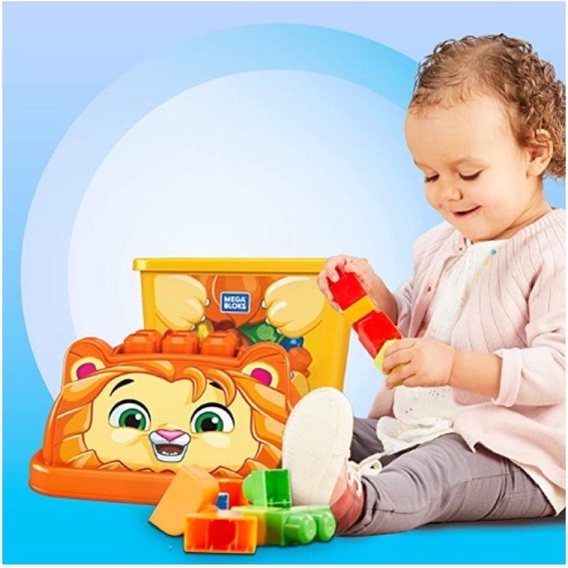 Mega Bloks First Builder Bucket 25pcs Laughing Lion | Shopee Malaysia