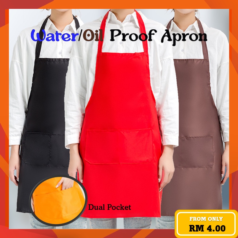Kitchen Apron Water Proof/Oil Proof Chef Apron Kitchen Cotton Apron ...