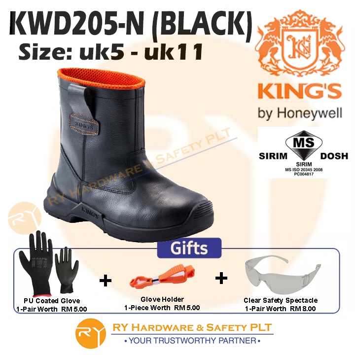 KING'S KWD205 Comfort Range Series KWD205-N Highcut Slip On Rigger ...