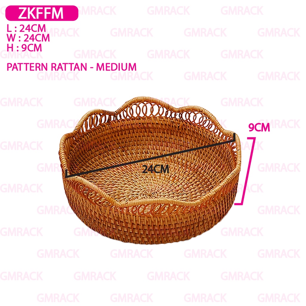 [GMRACK] BAKUL ROTAN RATTAN BASKET TRAY SERVING RATTAN BASKET WAVE ...